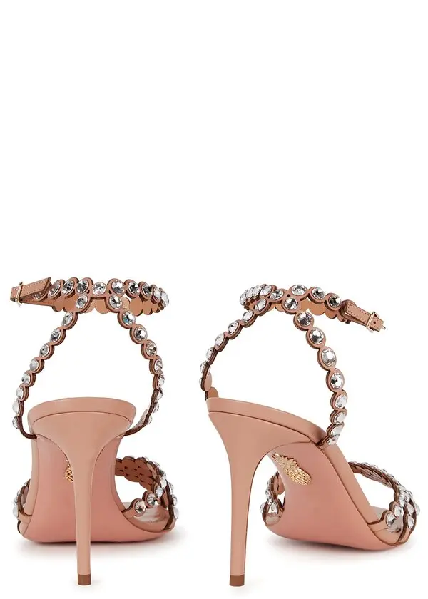 AQUAZZURA Tequila 85 Blush Leather Sandals