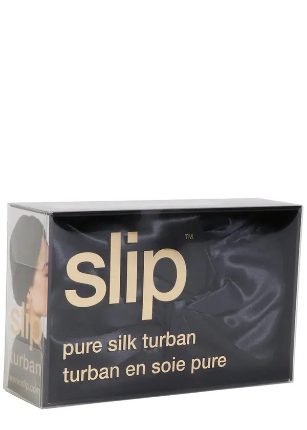 Slip Pure Silk Turban - Black