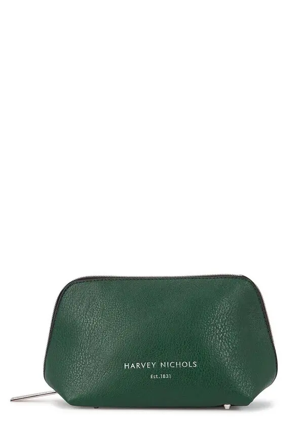 HARVEY NICHOLS Grained Faux Leather Cosmetics Case - Forest Green