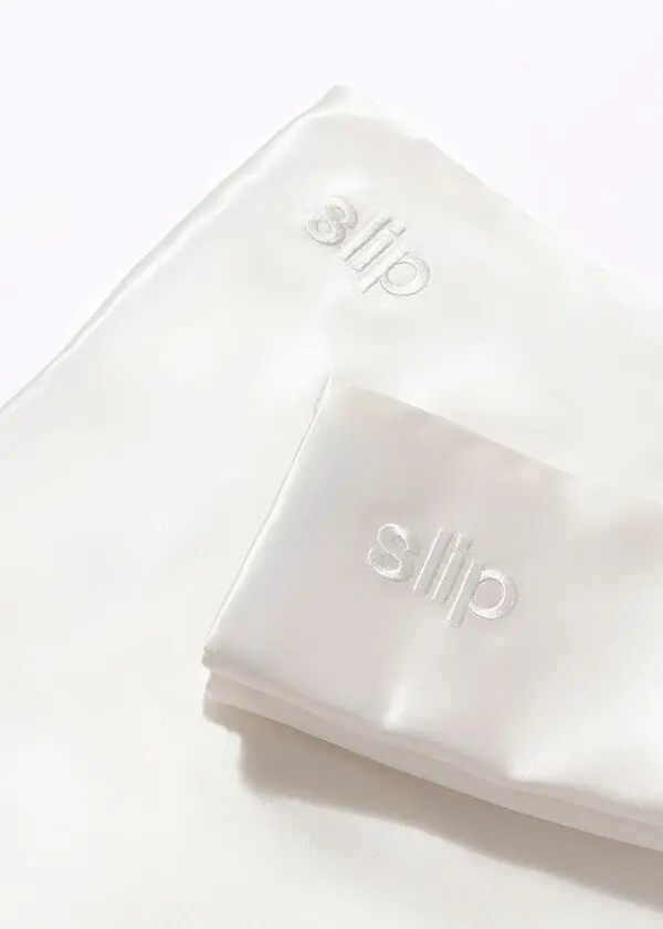 Slip Silk Pillowcase Beyond Beauty, Cotton, Mulberry - White