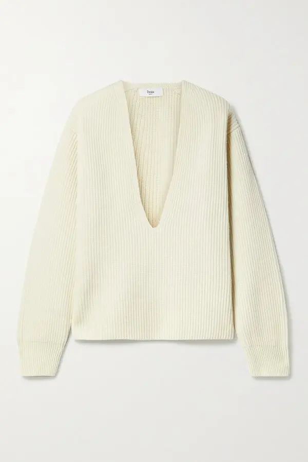 THE FRANKIE SHOP Ribbed Wool Sweater