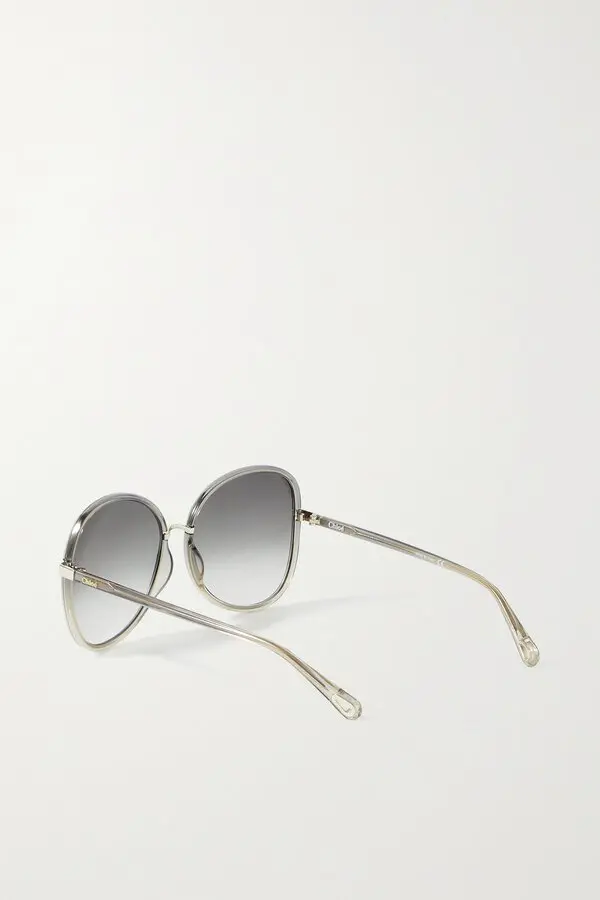 Chloé Franky Oversized Round-frame Acetate And Gold-tone Sunglasses