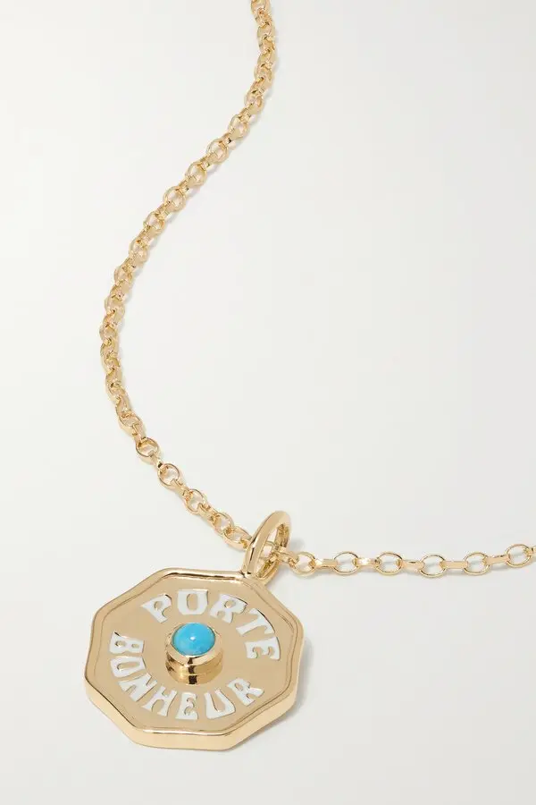 MARLO LAZ Mini Porte Bonheur Coin Necklace - Gold