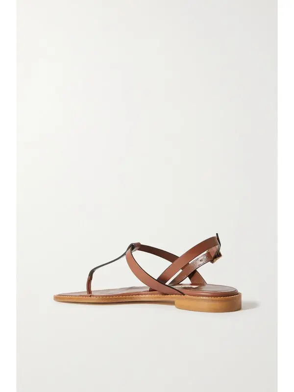 Manolo Blahnik Hata Leather Slingback Sandals - Brown