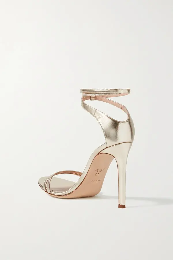 GIUSEPPE ZANOTTI Metallic Leather High Heel Sandals