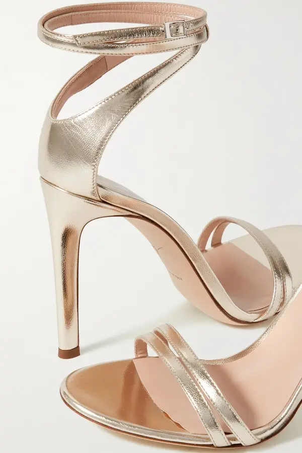 GIUSEPPE ZANOTTI Metallic Leather High Heel Sandals