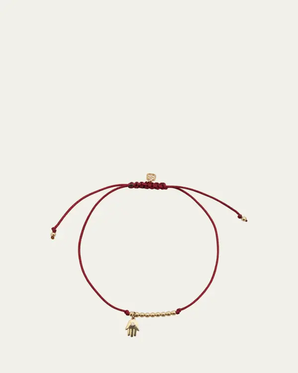 SYDNEY EVAN Diamond Hamsa Bracelet - Red
