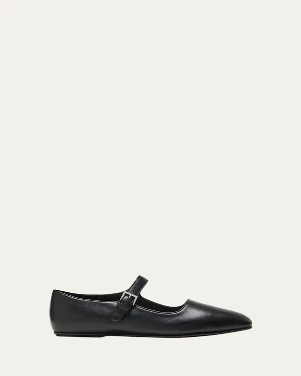THE ROW Ava Ballerina Flats - Black