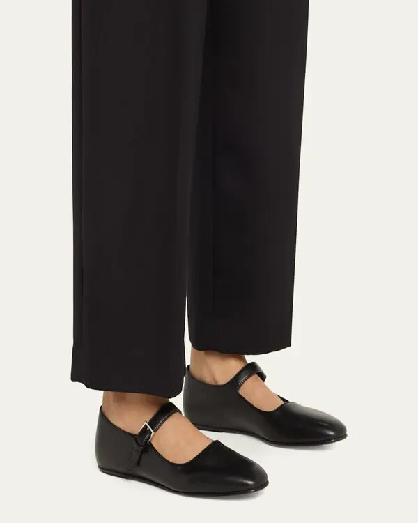 THE ROW Ava Ballerina Flats - Black