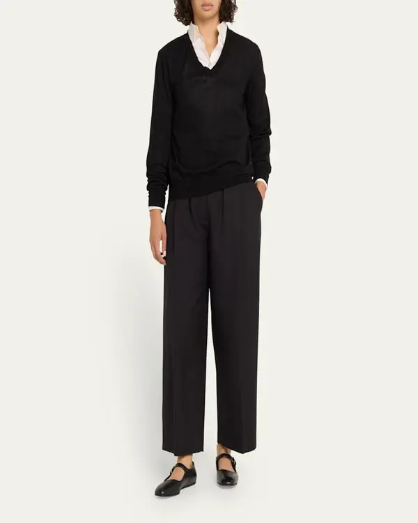 THE ROW Ava Ballerina Flats - Black