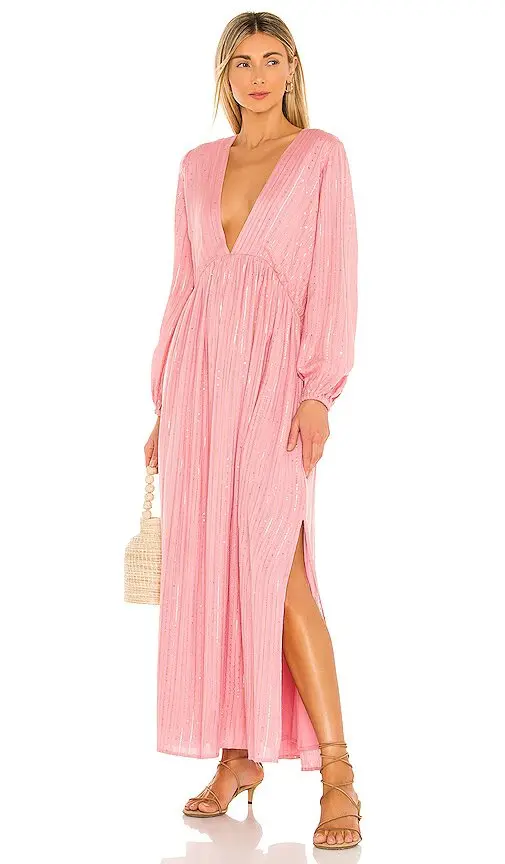 Sundress Chicago Long Dress In Pink In Roma Lipstick - 30% Off |  Editorialist