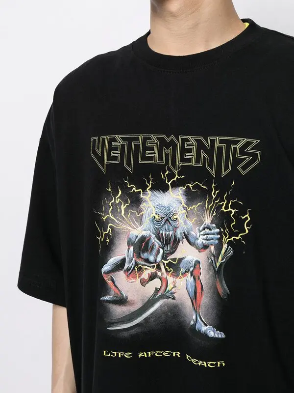 Vetements Life After Death Graphic T-Hirt In Black - 60% Off
