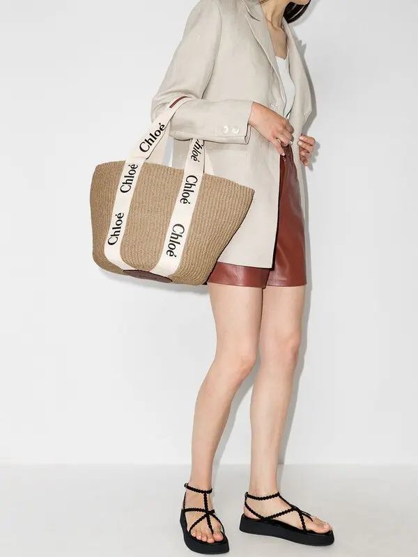Chloé Large Woody Basket Tote - Neutrals