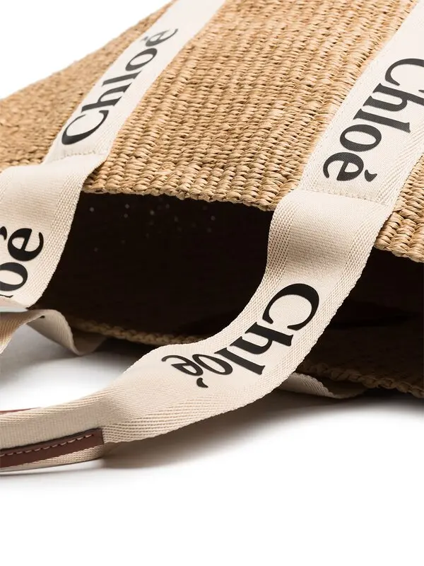 Chloé Large Woody Basket Tote - Neutrals