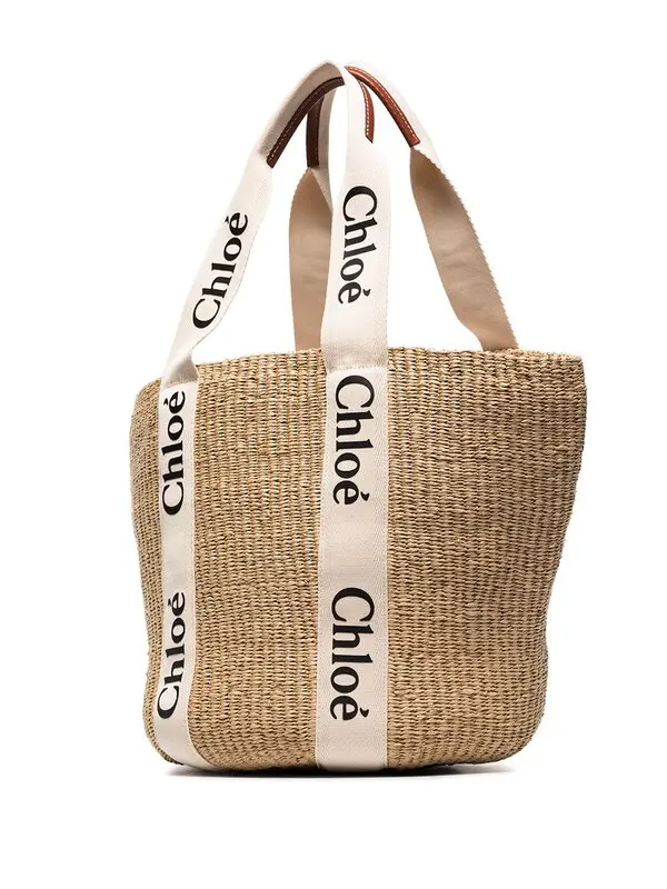 Chloé Large Woody Basket Tote - Neutrals