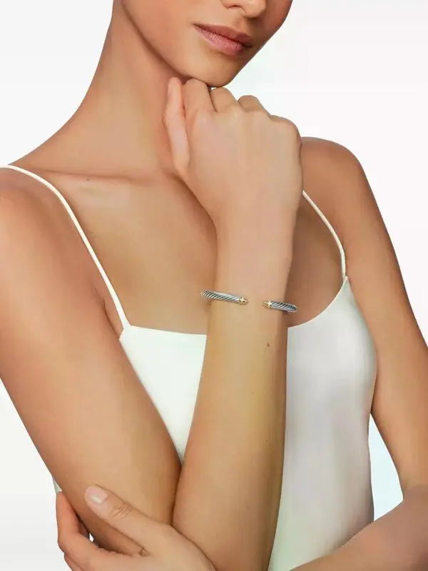 David Yurman 18kt Yellow Gold And Sterling Diamond Bracelet - Silver