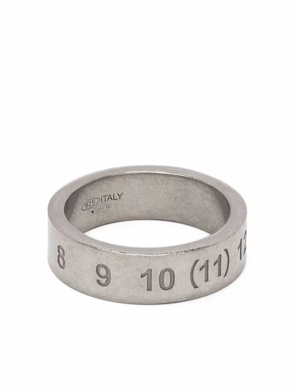 MAISON MARGIELA Numbers Motif Engraved Ring - Silver