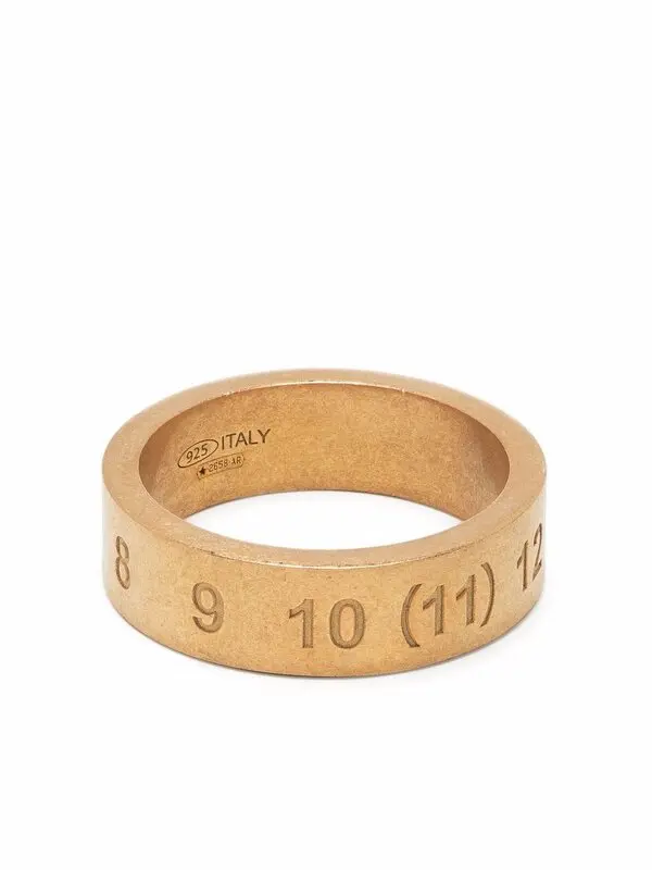 MAISON MARGIELA Numbers-motif Engraved Ring - 950 Gold