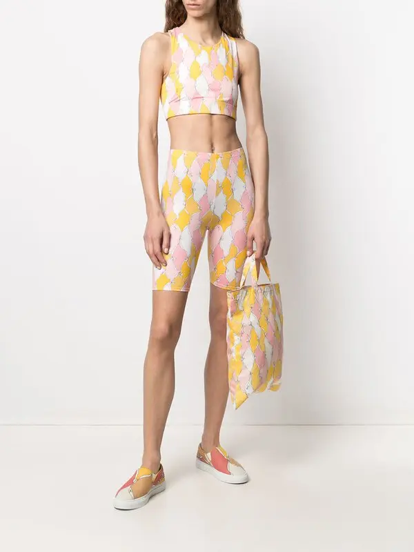 Emilio Pucci Baby-print Cycling Shorts - Yellow