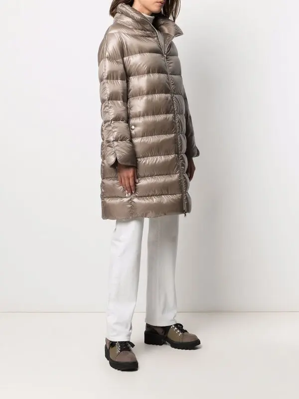 Herno Down-feather Mid-length Coat - Neutrals