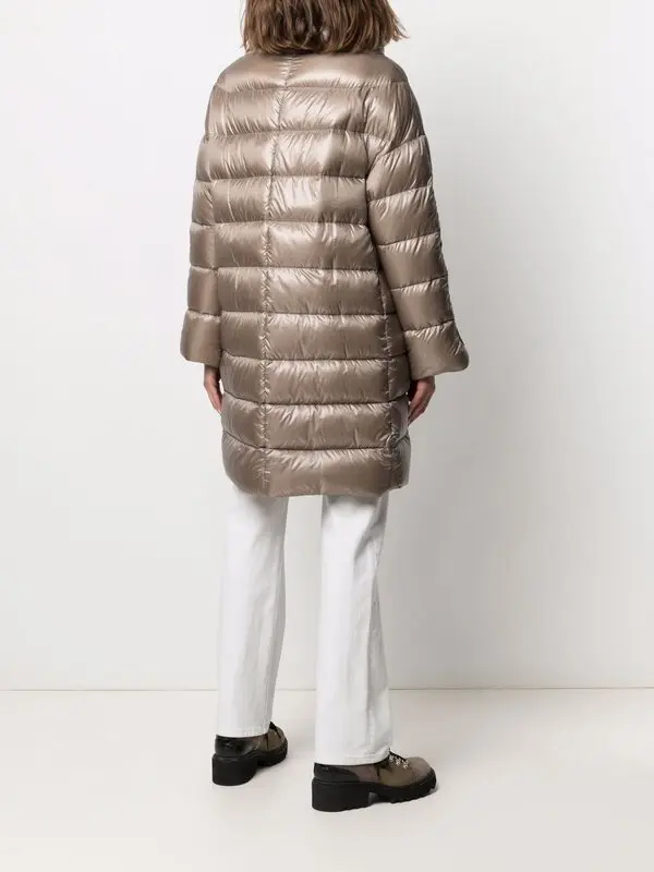 Herno Down-feather Mid-length Coat - Neutrals