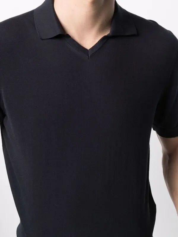 DRUMOHR Short-sleeve Knit Polo Shirt - Blue