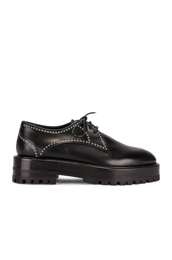 Alaïa Black Eyelet Derby Loafers