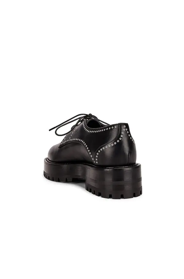 Alaïa Black Eyelet Derby Loafers