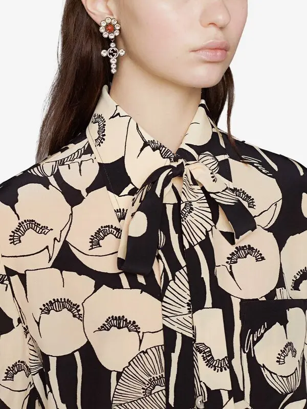 Gucci Interlocking G Cross Drop Earrings