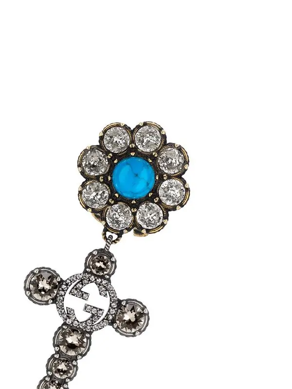 Gucci Interlocking G Cross Drop Earrings