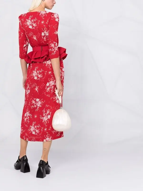 ULYANA SERGEENKO Floral Print Midi Dress
