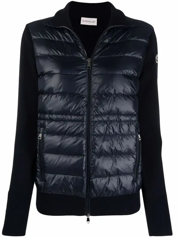 Moncler Knitted Padded-front Long-sleeve Jacket