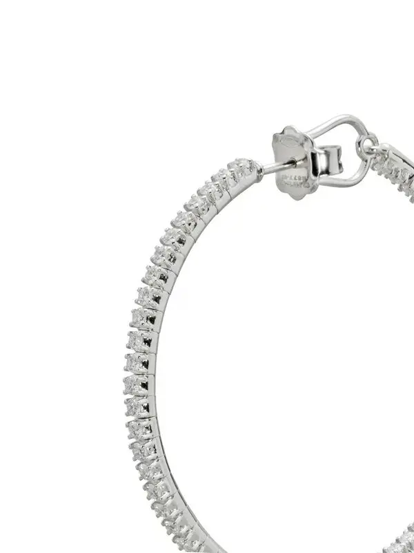 MATTIA CIELO 18kt White Gold And Titanium Rugiada Diamond Hoop Earrings - Silver