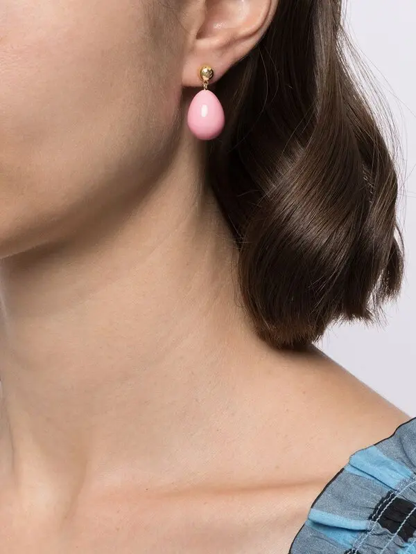 ESHVI Drop Pendant Earrings - Pink