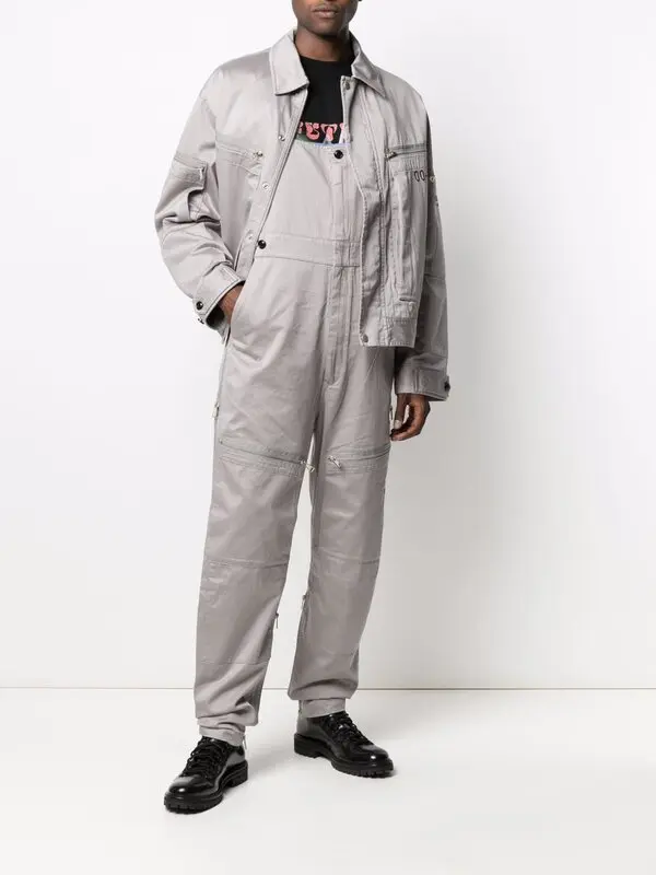 DIESEL® Patch Pocket Cotton Jumpsuit - Grey