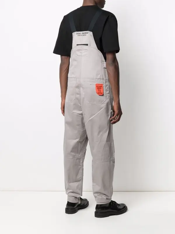 DIESEL® Patch Pocket Cotton Jumpsuit - Grey