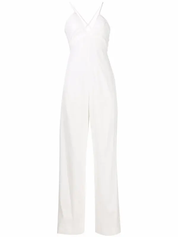 Rag & Bone Cotton Linen Blend Wide Leg Jumpsuit - White