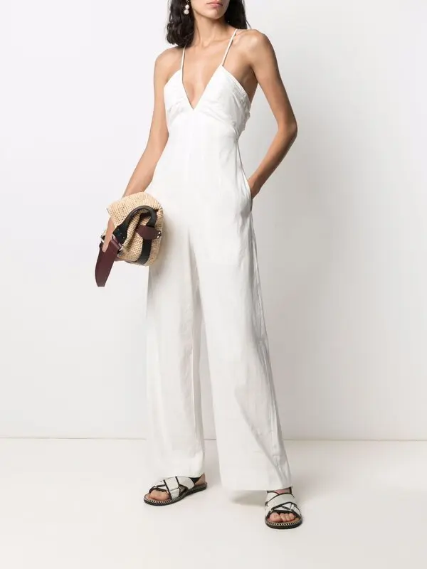 Rag & Bone Cotton Linen Blend Wide Leg Jumpsuit
