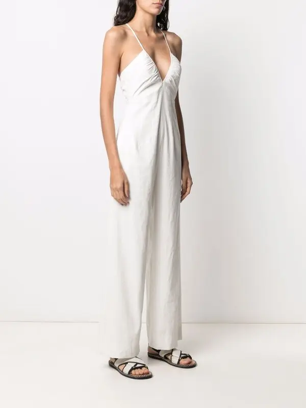 Rag & Bone Cotton Linen Blend Wide Leg Jumpsuit