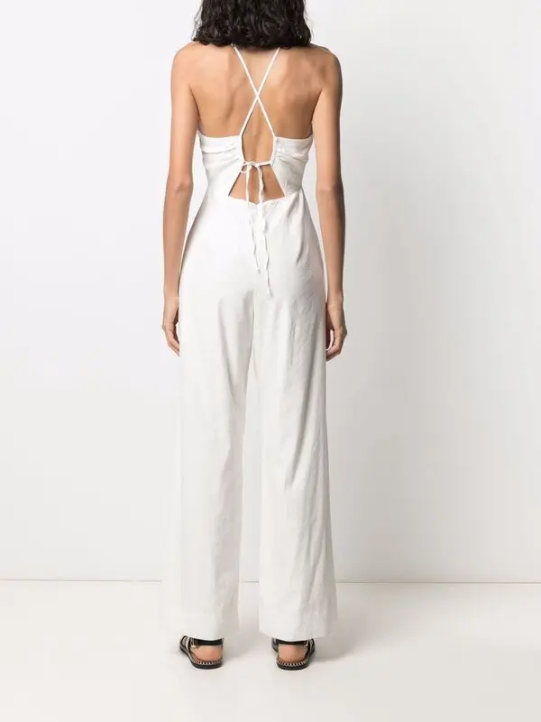 Rag & Bone Cotton Linen Blend Wide Leg Jumpsuit