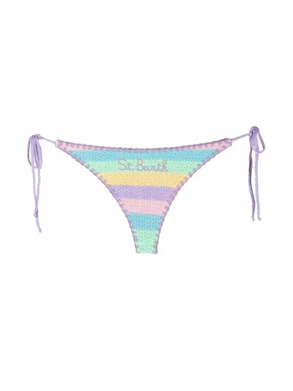 MC2 SAINT BARTH Marielle Striped Crochet Bikini Briefs