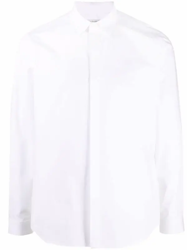 Valentino Garavani Concealed Front Button Placket Shirt