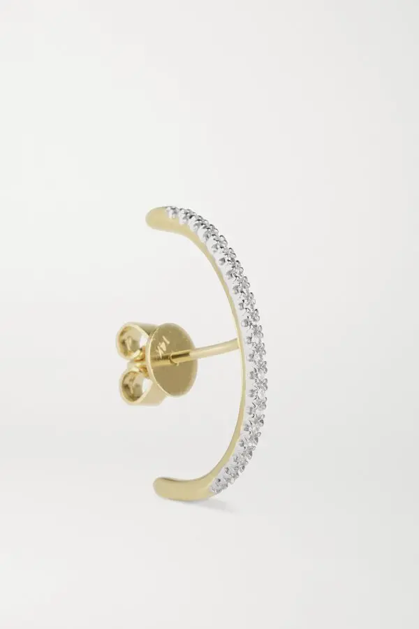 STONE AND STRAND Suspender 10-karat Diamond Earring - Gold