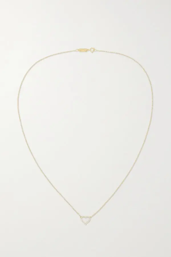 JENNIFER MEYER Small Open Heart 18-karat Diamond Necklace