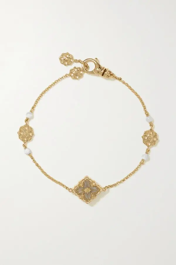 Buccellati Opera Tulle 18-karat Mother-of-pearl Charm Bracelet