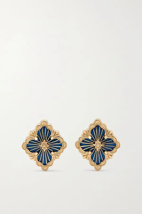 Buccellati Opera Tulle 18-karat And Enamel Earrings
