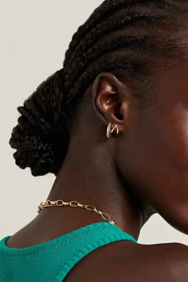 JENNIFER MEYER Mini Wishbone 18-karat Stud Earrings