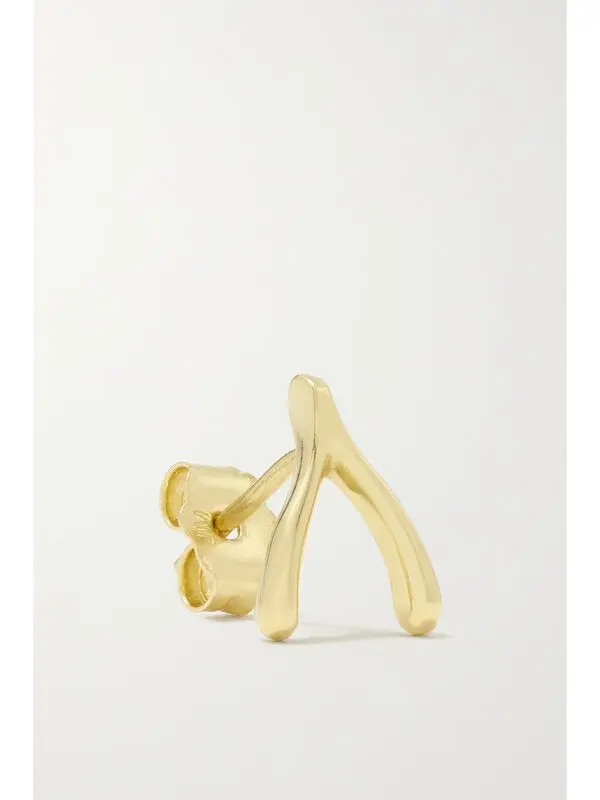 JENNIFER MEYER Mini Wishbone 18-karat Stud Earrings