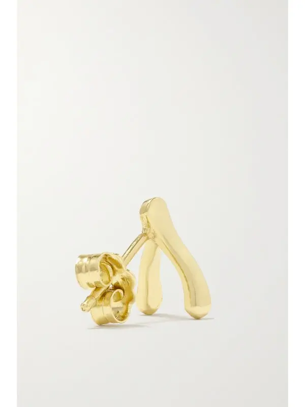 JENNIFER MEYER Mini Wishbone 18-karat Stud Earrings