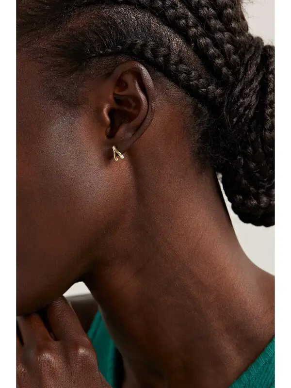 JENNIFER MEYER Mini Wishbone 18-karat Stud Earrings